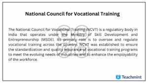 NCVT Full Form - Meaning and Definition- Teachmint