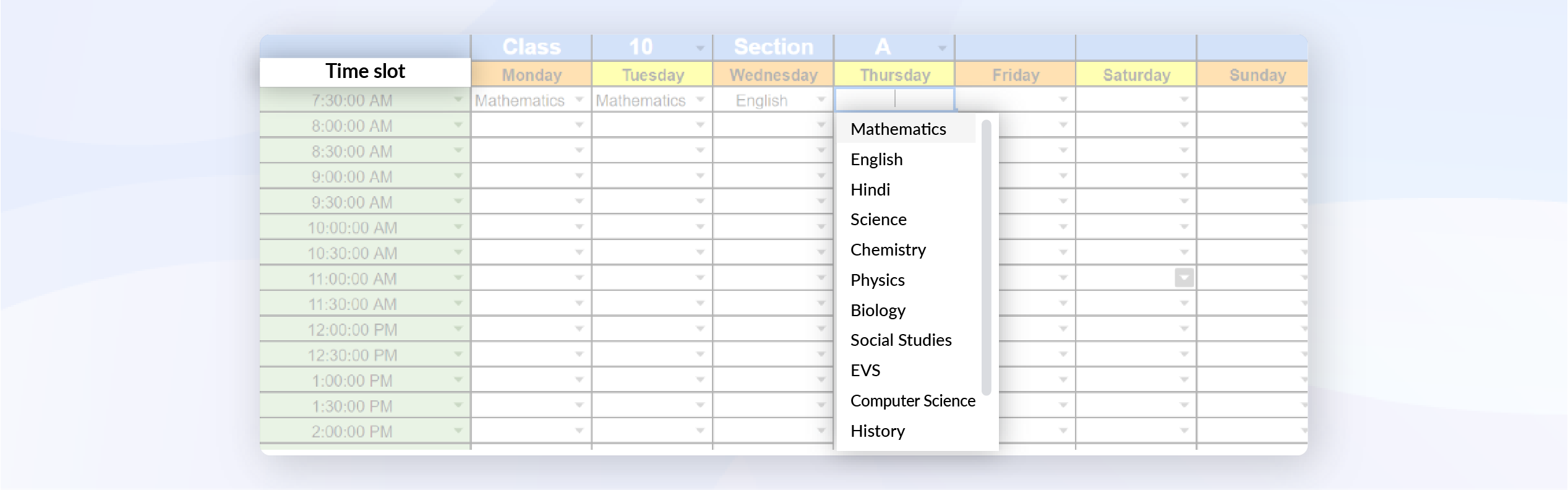 Timetable Maker Timetable Creator Teachmint Teachmint United States
